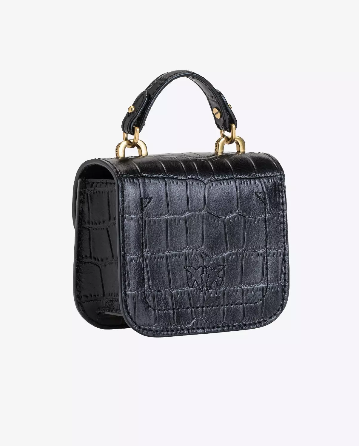 Damska czarna torebka Micro Love Bell Croco Pinko | Moliera2.com